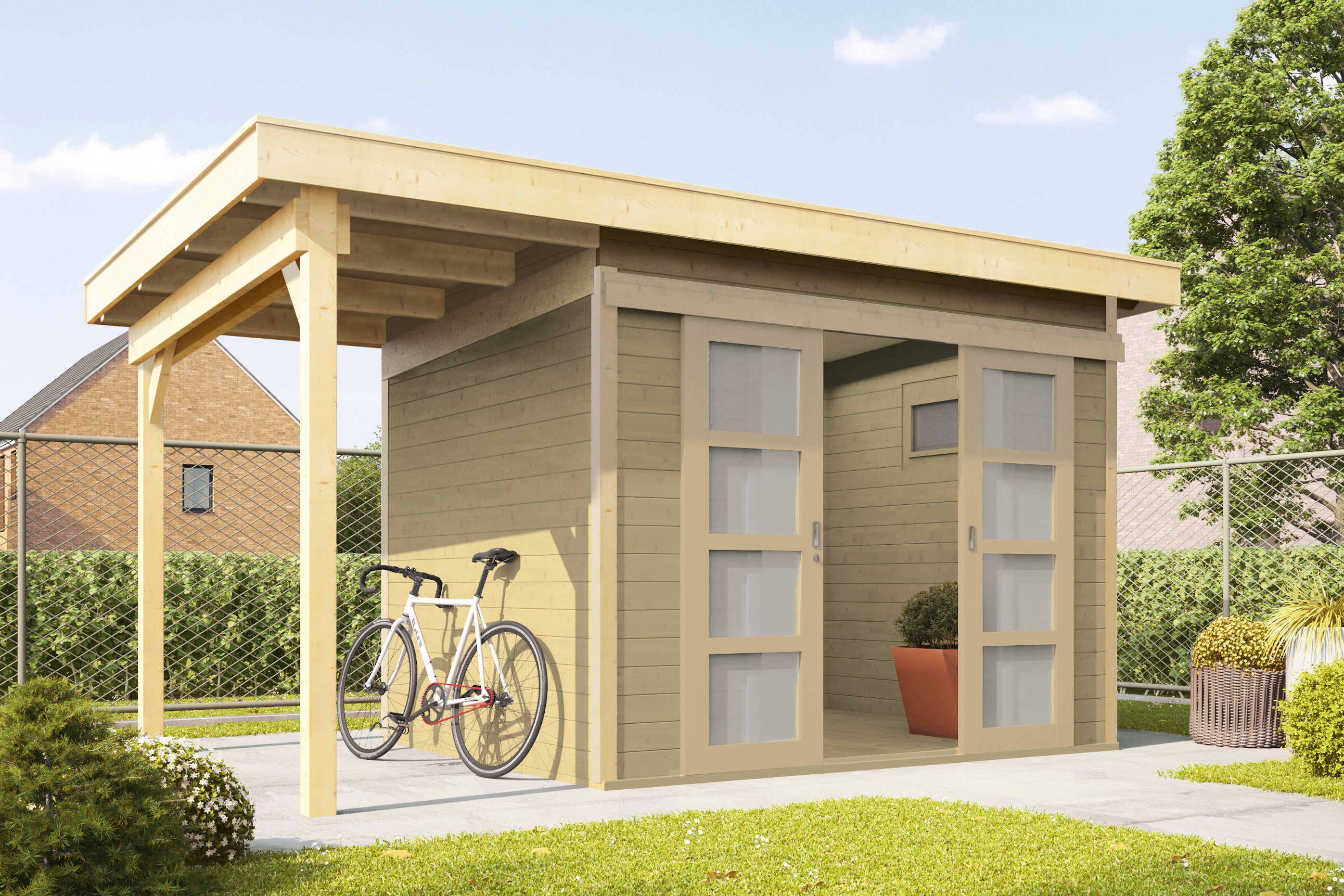 Holz-Gartenhaus / Gerätehaus Leoni 4324 | Gartenhaus Herkommer
